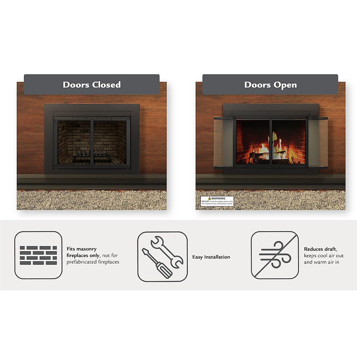 Pleasant Hearth AT-1001 1111 fireplace screen, Black Medium