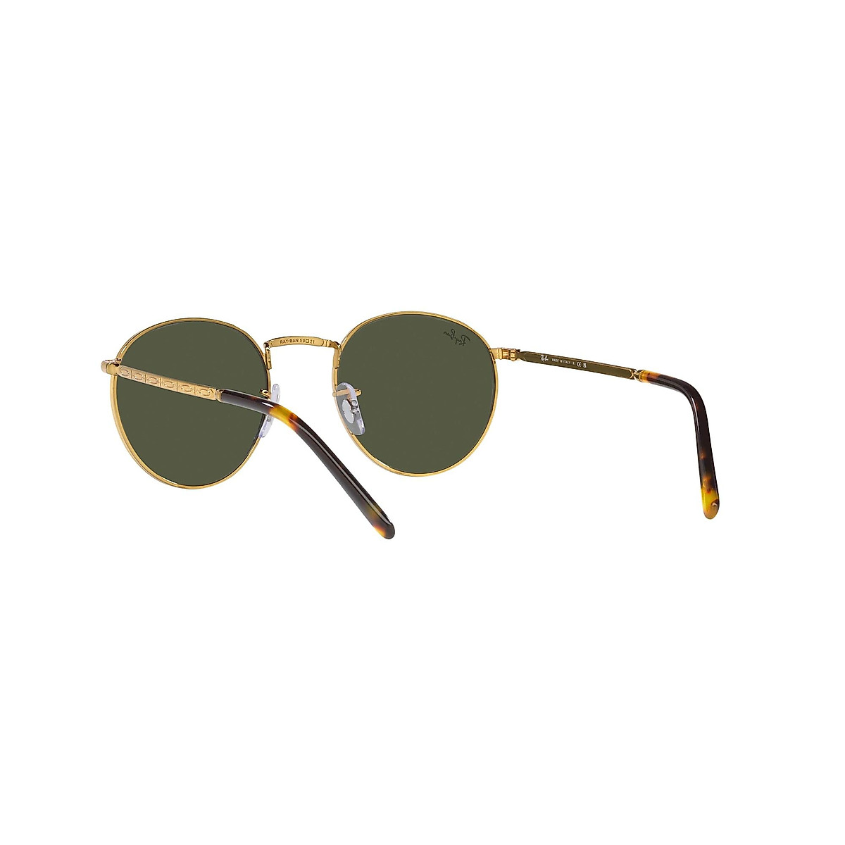 Ray-Ban RB3637 New Round Sunglasses, Legend Gold/Green, 50 mm