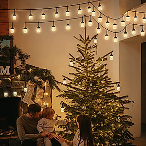 DREAMARK String Lights Indoor Outdoor 52 FT Weatherproof LED Bulbs Strings with 8 Lighting Model 16 Warm White Shatterproof Bulbs for Patio Garden Bistro Wedding Backyard Festival Decoration