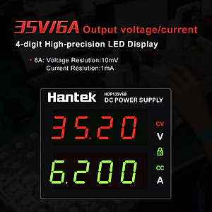 Hantek DC Power Supply Variable,35V 6A 4 Digit Display Voltage and Current Adjustable Switching Regulated Bench Power Supply with Memory 10 Groups (35V-6A-4 Digital Display)