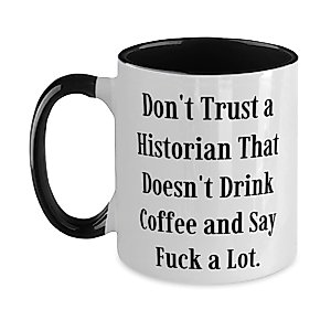 Fancy Historian Gifts, Don't Trust a Historian That Doesn't Drink, Gag Two Tone 11oz Mug For Colleagues, Cup From Team Leader, Coffee mug, Tea mug, Travel mug, Ceramic mug, Insulated mug, Glass mug