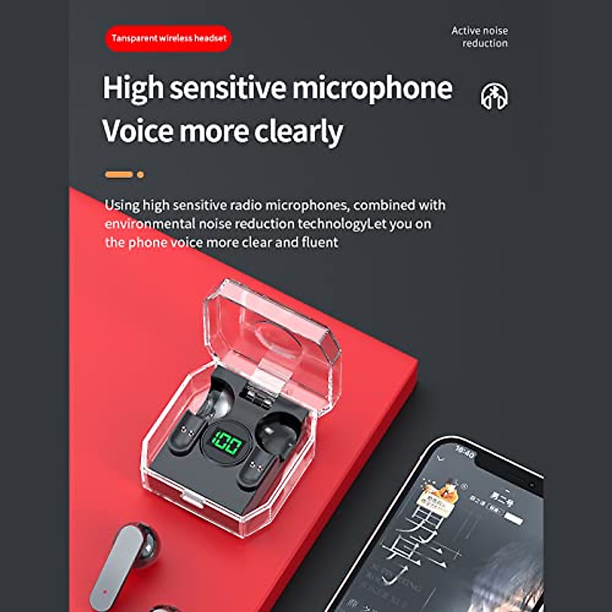 MUMICO 2023 New Wireless Bluetooth Earbuds -Digital Display, Noise Reduction, Waterproof, HD Mic, 360° Immersion Surround Sound, Large Capacity Battery Life, Suitable for Games, Sports