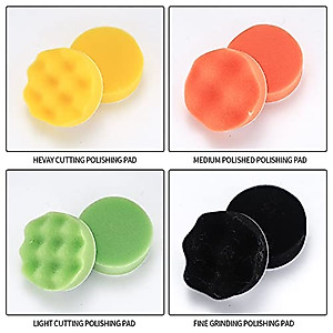 YOUYIDUN 16 Pcs Car Foam Drill Polishing Pad Kit, Car Polishing Pad kit, with Car Sponge Buffing Polishing Pads, Wool Drill Adapter Pads for Car Foam Drill, Sanding, Buffing, Waxing