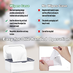 3 Pack Wipes Dispenser,Refillable Baby Wipe Dispenser,Baby Wipe Holder Keeps Wipes Fresh,Non-Slip Wipes Container with Sealing Design,Bathroom Tissues Wipes Case Box with Lids,Easy Open & Close