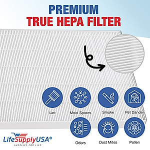LifeSupplyUSA True HEPA Filter Replacement Compatible with Winix 17WC P150 & WAC9300, 114090 Air Purifier (5-Pack)