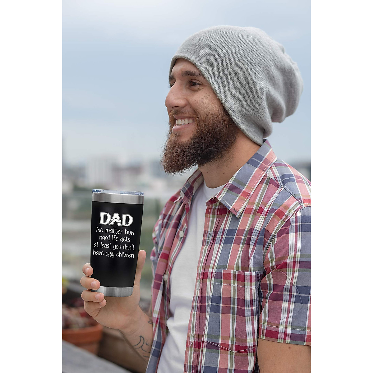 NewEleven Gifts For Dad - Birthday Gifts For Dad From Daughter, Son, Kids - Husband Gifts - Unique Birthday Present Ideas For Father, Husband, New Dad, Bonus Dad From Daughter, Son - 20 Oz Tumbler