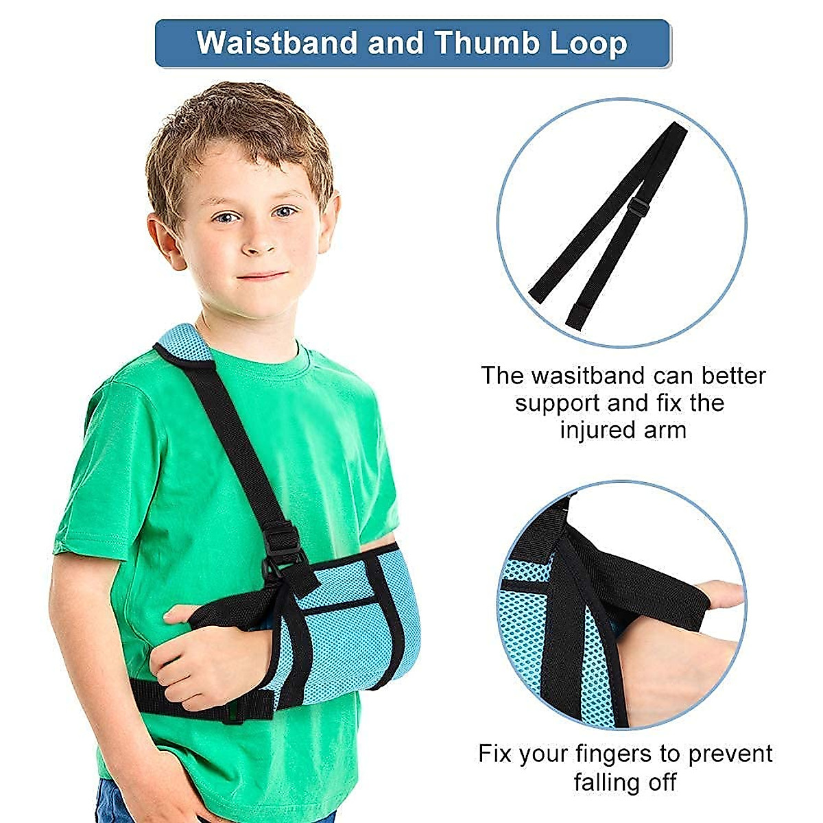 Arm Sling for Children, Kids Arm Support with Waistband Under 6 Years Old Shoulder Immobilizer and Storage Pockets for Toddler Broken Arm, Elbow, Wrist Support and Injury Recovery Arm Sling for Shoulder Injury