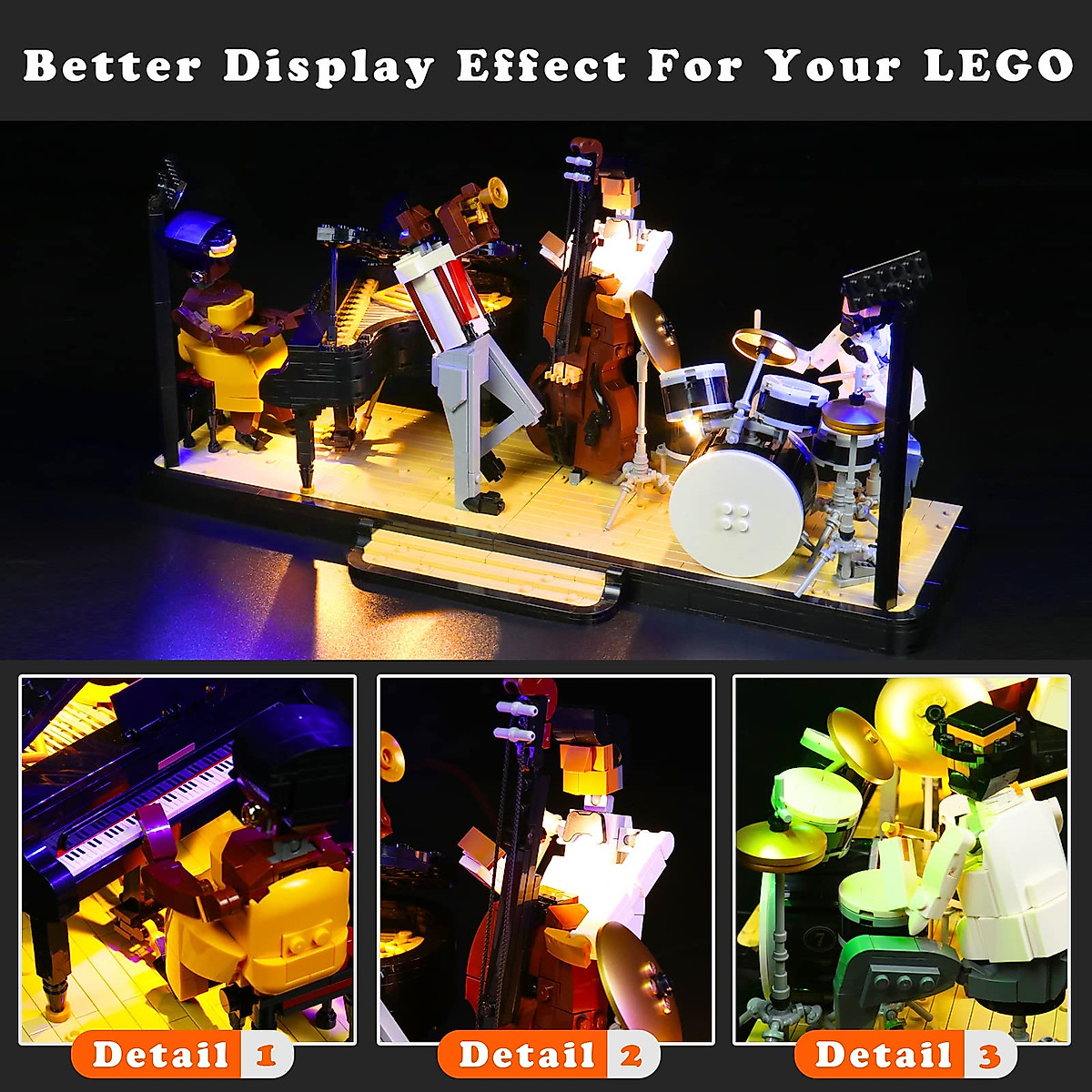 Xunsan LED Light Kit for Lego Jazz Quartet 21334 Building Blocks, Lighting Kit Designed for Lego 21334 Set, Standard Version - NOT Included Lego Model