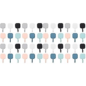 Homoyoyo 60pcs Sticky Key Holder Hooks Entryway Coat Xcm Self Hangers Heavy Office for Nail Hanging Hallway Utility Multipurpose Towel Square Bags Coats Bathroom Hat on No Drilling Wall