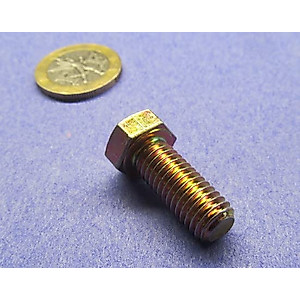 Class 8.8 Yellow Zinc Steel Bolts FT M8 x 1.25 mm x 20 mm Long 10 pcs