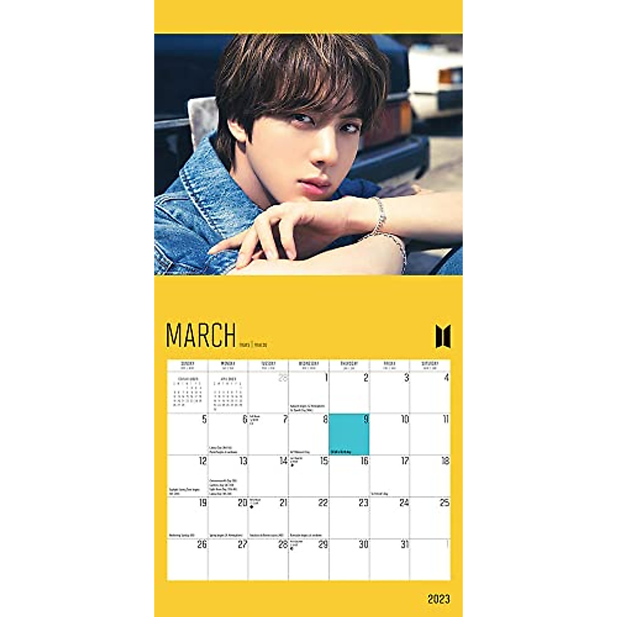 BTS OFFICIAL | 2023 7 x 14 Inch Monthly Mini Wall Calendar | BrownTrout | K-Pop Bangtan Boys Music