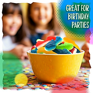 Gummy Sharks Candy | 1-Pound Bag | Assorted Flavors - Blue Raspberry, Lemon, Lime, Cherry