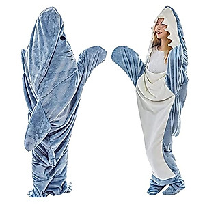 Shark Blanket Hoodie,Adult Shark Blanket Wearable,Shark Blanket Hoodie Adult,Shark Wearable Blanket Adult (M)