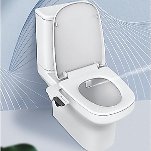 Generic Phito Bidet Toilet Seat Dual Nozzle, Non-electric Bidet Toilet Seat Attachment, Adjustable Water Pressure, Retractable Self-Cleaning Dual Nozzles for Frontal & Rear Wash (cold water)