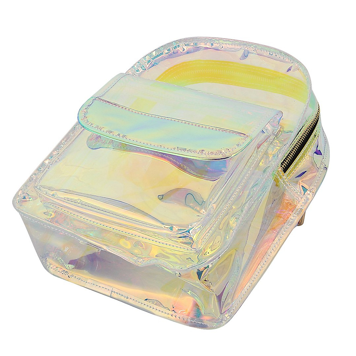 Candice Women Shiny Hologram Holographic Transparent Shoulder Bag Satchel Backpack