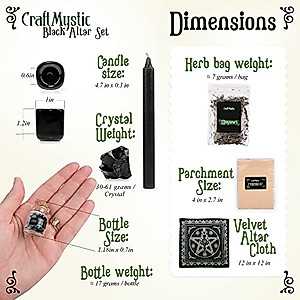 Witchcraft Supplies Wiccan Tools for Beginners - 50 Set Witchy Gifts Starter Kit Box - Crystals for Witchcraft Dried Herbs Spell Jars Candles - Spiritual Altar Witch Stuff for Pagan Gothic Room Decor