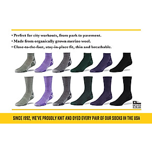 Maggie's Organic Dark Urban Hiker Ankle Wool Socks (as1, alpha, l, regular, regular, Dark Purple, Large)