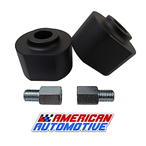 American Automotive Front Leveling Kit for 1999+ F250 F350 Super Duty 3" Front Billet Aluminum Lift Spring Spacers with 3/4" Stud Extenders 2WD