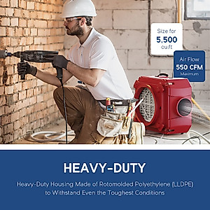 ALORAIR 4 Pack CleanShield HEPA 550 Industrial Commercial HEPA Air Scrubber, cETL Listed, GFCI Outlet, 10 Years Guarantee, Red