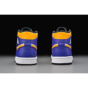 Jordan Men's Air Jordan 1 Mid, Dark Concord/Taxi-white-black, 10