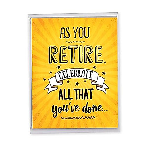 NobleWorks - As You Retire - Business, Teacher, Coworker Humor Retirement Card with Envelope (Big 8.5 x 11 Inch) J6875RTG