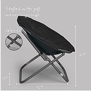 Urban Shop Faux Fur Saucer Chair, One Size, Black