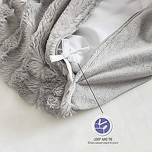 Beautyrest Duke Weighted Adult, Faux-Fur, Glass Beads Filling, and Removable Cover Calming Heavy Blankets, 60x70-18lbs, Grey