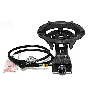 HTTMT- Outdoor 10KW/34000 BTU Power Caming Portable Propane Gas Burner Stove w/hose Jumbo Super Supergas Camp Camping Tailgating Gas Fire [P/N: ET-COOK008-RAW]