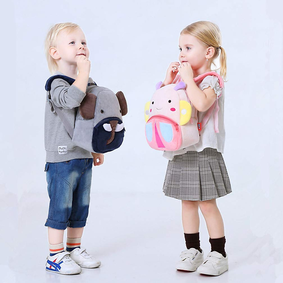 Toddler Backpack Zoo Plush Mini Daypack Animal Cartoon Travel Bag for Baby Girl Boy (Blue（Hippo）)