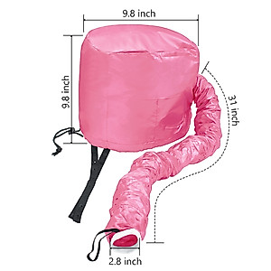 Safety Portable Hair Dryer Bonnet Attachment for Hair Styling - Deep Pink