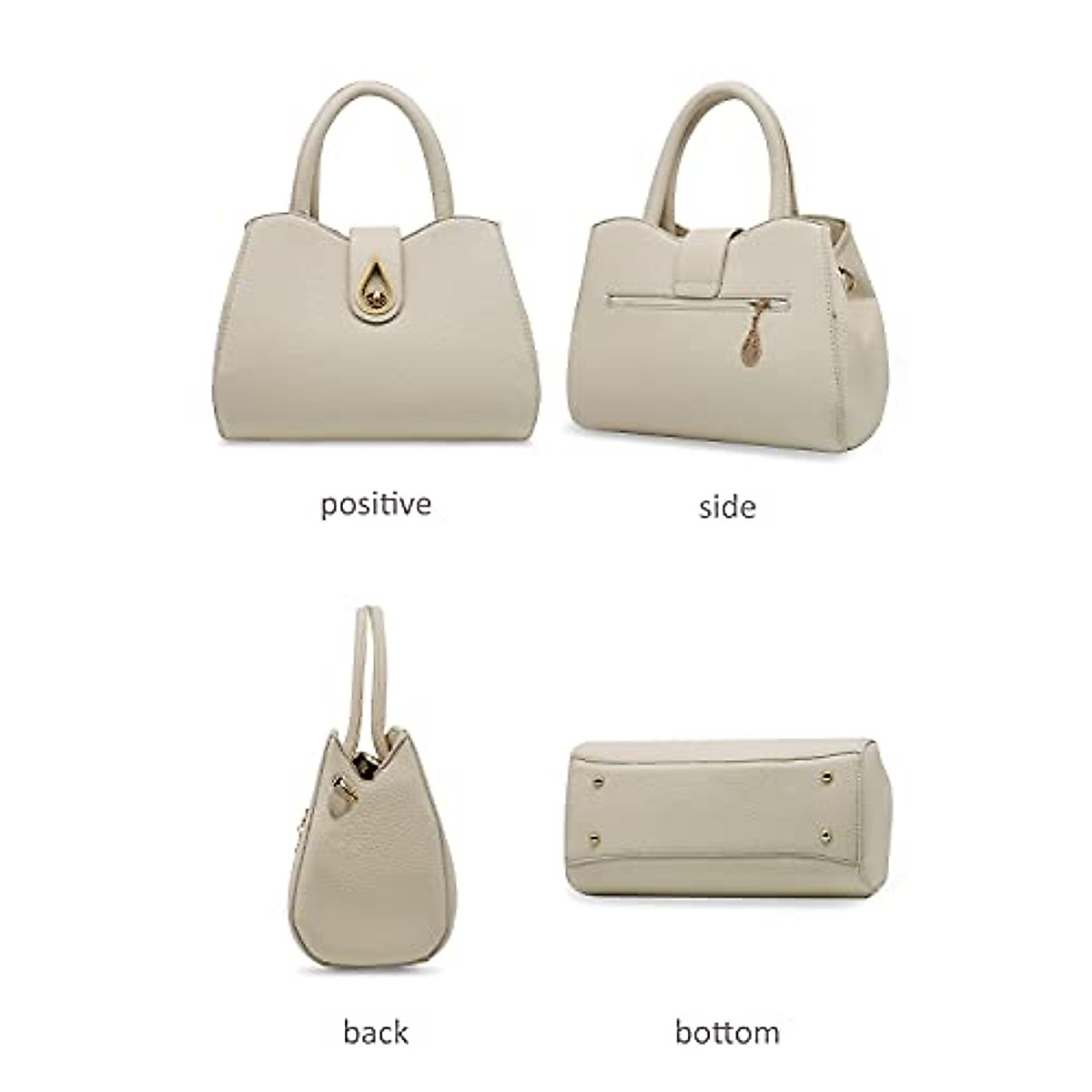 Pahajim Womens Handbag Tote Cute Mini Tassels Leather Shoulder Purse Crossbody Bag(Beige White)