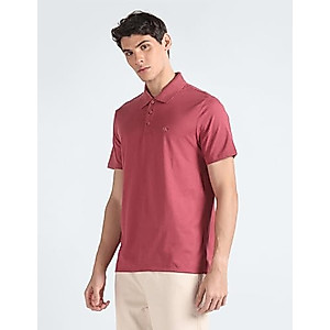 Calvin Klein Men's Smooth Cotton Mini Dash Crewneck Polo Shirt