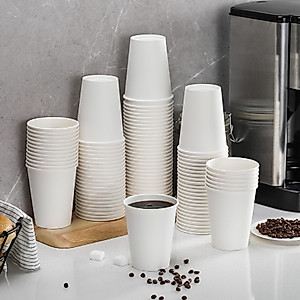 AOZITA 120 Pack 8 oz Paper Cups, Coffee Cups, White Paper Hot/Cold Disposable Beverage Drinking Cup for Water, Juice, Coffee, Tea