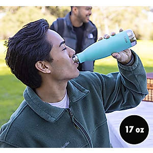 MIRA 17 Oz Stainless Steel Vacuum Insulated Water Bottle - Double Walled Cola Shape Thermos - 24 Hours Cold, 12 Hours Hot - Reusable Metal Water Bottle - Leak-Proof Sports Flask - Matte Black
