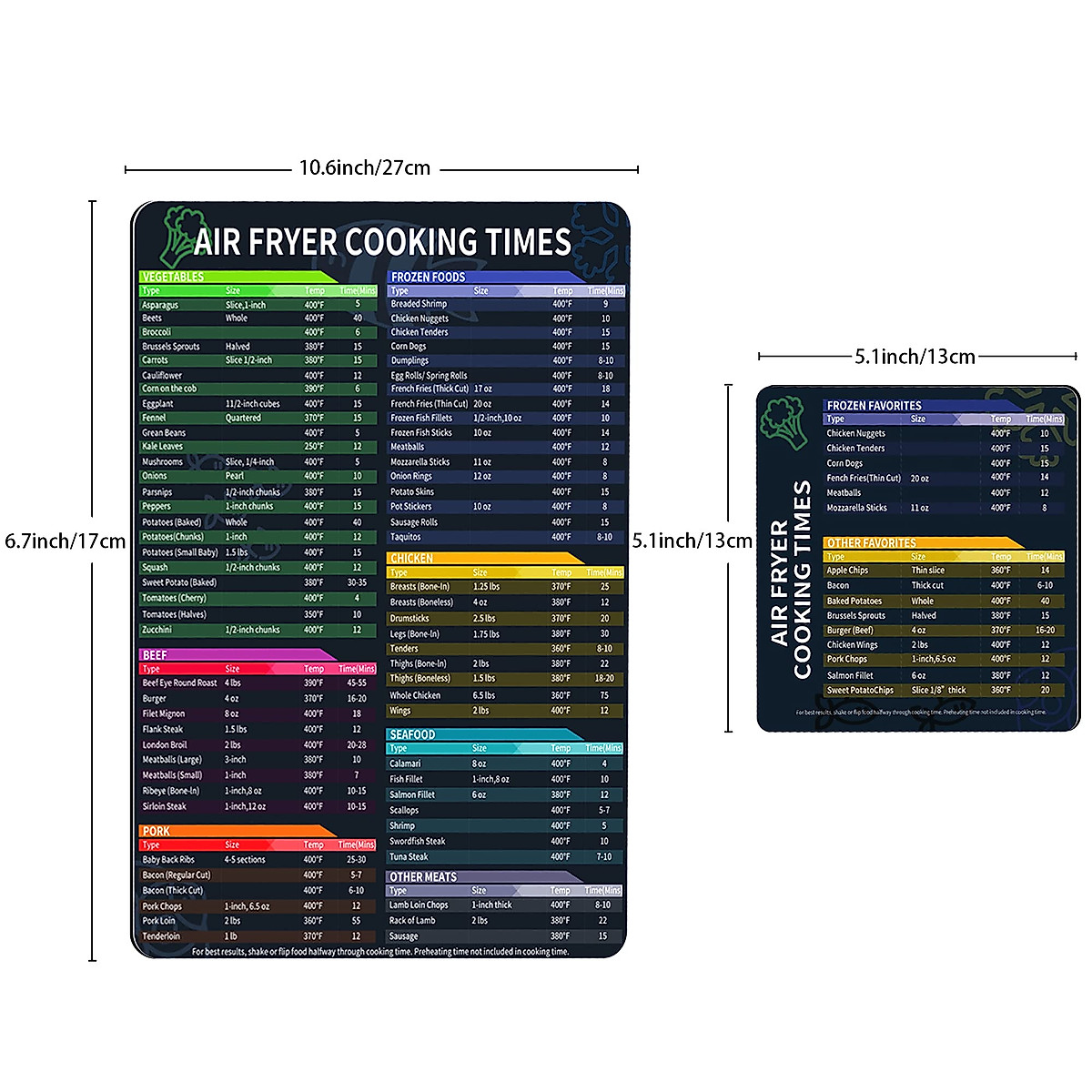 Air Fryer & Instant Pot Magnetic Cheat Sheet Set, Muulaii Air Fryer & Pressure Cooker Accessories Cook Times Chart, Instapot Accessories Quick Reference Guide, Healthy Handy Kitchen Recipe Cookbook