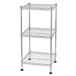 DLGJPA 3-Shelf Storage Heavy Steel Wire Shelving Unit,Silver