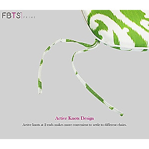 FBTS Prime Outdoor Seat Cushions Set of 2 Patio Chair Cushions with Ties 16x17 Inch Green Paisley U-Shape Chair Pads for Outdoor Patio Furniture Garden Home Office