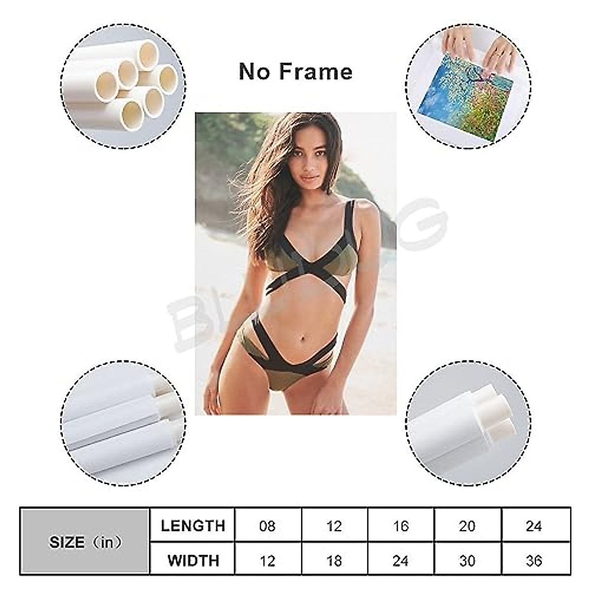 BLUDUG Kelsey Merritt Sexy Model Poster Beautiful Swimsuit Model Poster (4) Canvas Painting Wall Art Poster for Bedroom Living Room Decor20x30inch(50x75cm)
