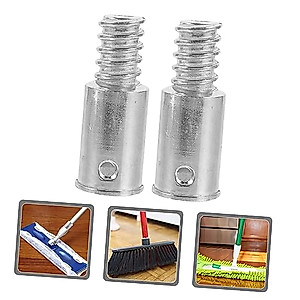 YARNOW 2pcs Tip for Extension Pole Extension Pole Adapter Threaded Tip Replacement Connector Handle Tips for Wood Poles Broom Telescopic Rod mop Head Stainless Steel American Style Metal