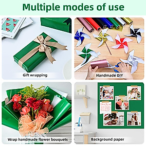 Iioscre Gift Wrapping Paper, Dark Green Wrapping Paper Roll, Matte Metal Solid Color Wrapping Paper for Birthday Christmas Wedding Baby Shower Father's Day Valentine's Day, 17.3 Inch X 32.8 Feet