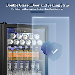 Antarctic Star Beverage Refrigerator Cooler 68 Can, Mini Fridge with Glass Door for Beer Drinks Wine,Freestanding Small Fridge with Electronic Temperature Control for Home and Bar,1.7 cu.ft