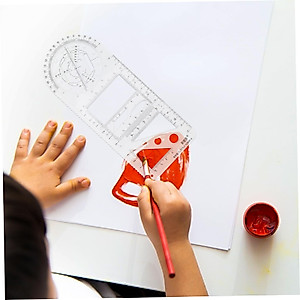 Ciieeo Multi-Functional Ruler Set for Boys and Girls Scale Ruler Geometric Drawing Template for School Education