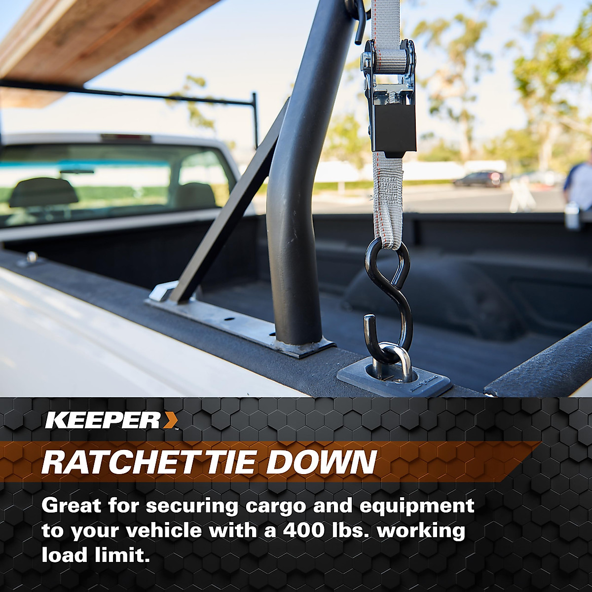 HAMPTON PROD Keeper – 1” x 13’ Endless Loop Ratchet Tie-Down - 400 lbs. Working Load Limit and 1,200 lbs. Break Strength