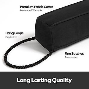 Weighted Door Draft Stopper for Front Door, Easy to Use Heavy 38 inch Door Bottom Winter Cold Air Draft Blocker, for Exterior, Apartment, Back Door, Fits Door Gap Up to 3”, 2.2lb