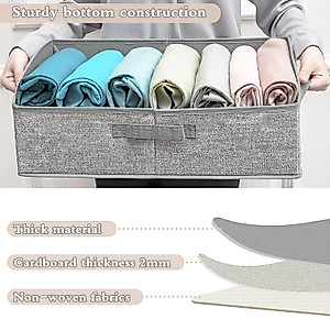 EITMOW Trapezoid Storage Baskets for Shelves, Closet Woven Fabric Organizer Bin and Clothes Storage Bins, Foldable Organizer Box with Reinforced Handles. (Gray, 2 Pack/19.7 x 11.2 x 7.9inch)