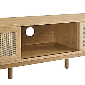 Modway Soma Rattan TV Stand, 60", Oak