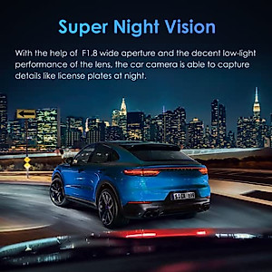 Dash Cam Built in WiFi Car Dashboard Camera Recorder with FHD 1080P, Mini Screen Dashcams for Cars with Night Vision, Loop Recording, G-Sensor, APP