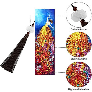 pigpigboss Ballet Girl Diamond Painting Bookmark 2 Pieces DIY Bookmark with Tassel Special Shaped Diamond Painting Dancing Girl Bookmark Diamond Dots Art for Adult Kid Book Decor Art