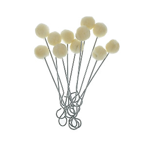 100 Pieces Wool Daubers Ball Brush Leather Dye Tool with Metal Handle for DIY Crafts Projects