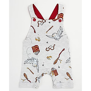 Harry Potter Baby Boys T-Shirt and Shortall Romper Set Gifts Baby Clothes (Burgundy, 18 Months)